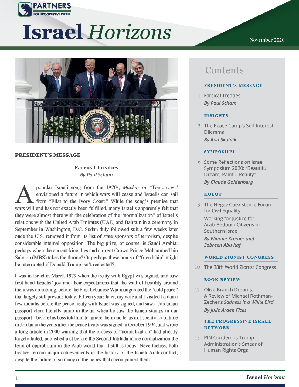 Israel Horizons – All Issues – Partners For Progressive Israel